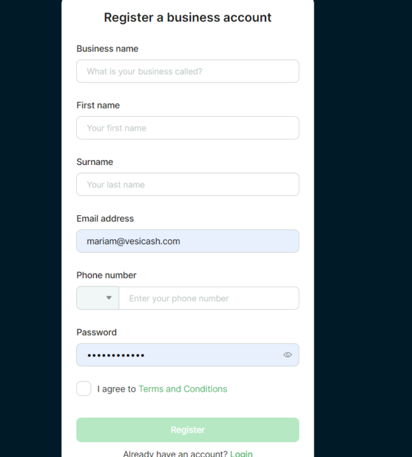 The Sign-Up Process- Business and Personal Account – Vesicash Escrow & Merchant of Record ...